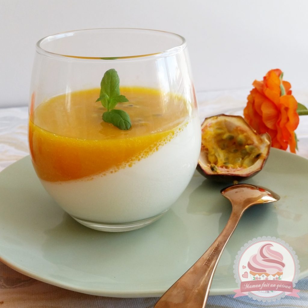 Panna cotta coco mangue passion - Maman fait un gâteau